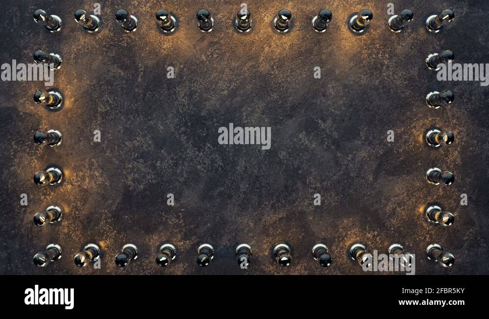 Blank frame of flashing lightbulbs loopable 3D render animation 4k UHD ...