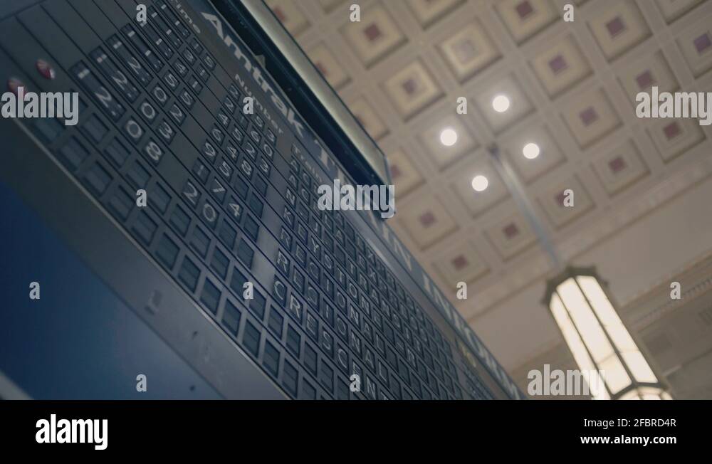 An old fashioned train station schedule board Stock Video Footage - Alamy