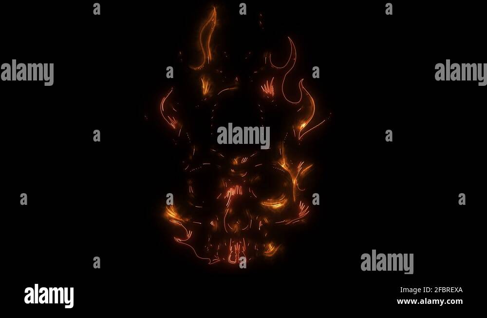 Skull fire head skeleton flame Stock Videos & Footage - HD and 4K Video ...