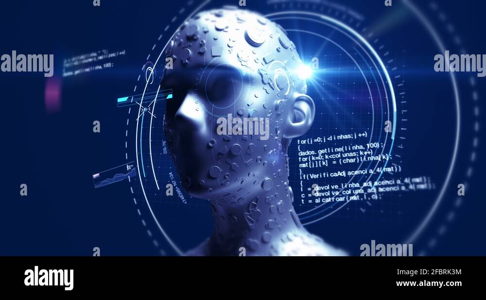 Stylish Advanced AI Robot Deep Learning - 3D 4K Animation Stock Video ...