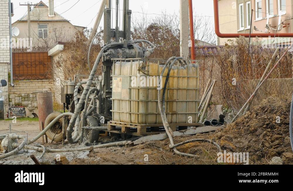 modified forklift into the device to create wells Stock Video Footage ...