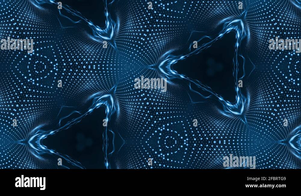 complex blue composition of particles that form cells. 3d looped ...