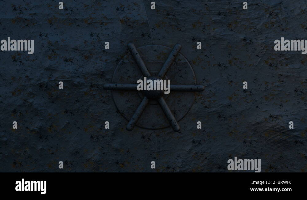 Iron hatch opens panoramic view to the extraterrestrial landscape scene ...