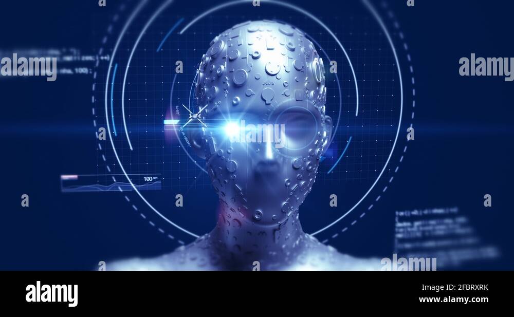 Stylish Advanced AI Robot Deep Learning - 3D 4K Animation Stock Video ...