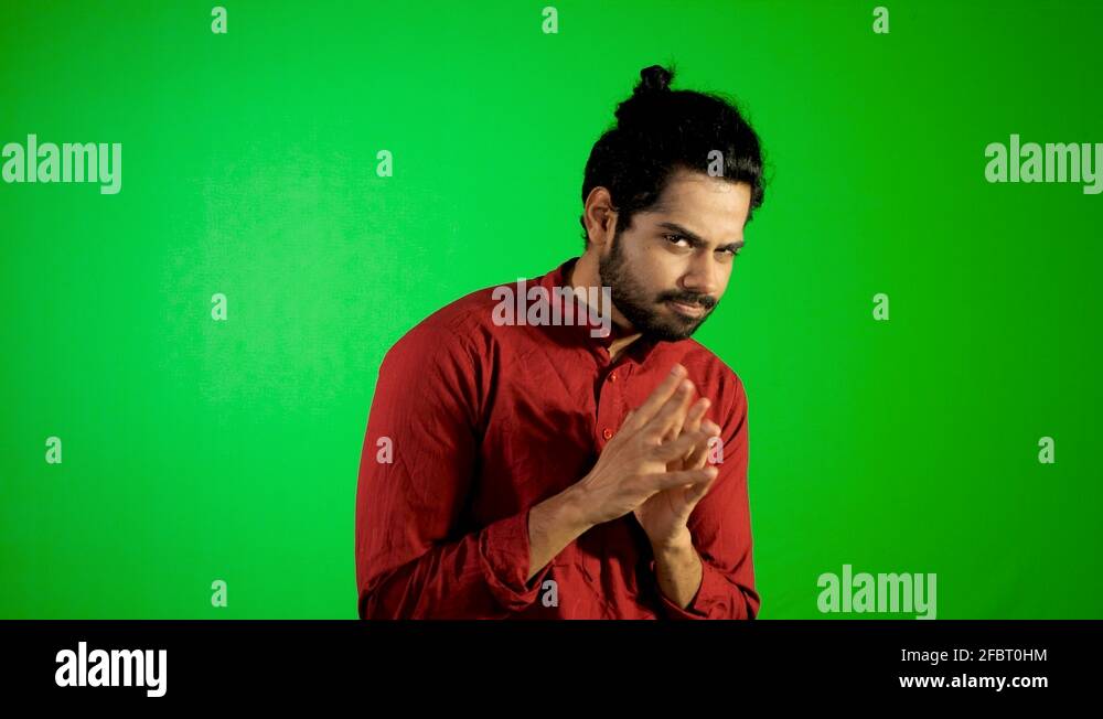 guy showing evil face with green screen / green background Stock Video ...