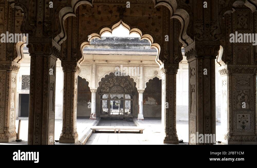 gimbal clip of red fort's diwan-i-khas in old delhi Stock Video Footage ...