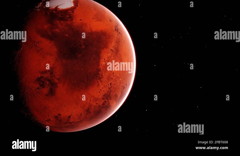 Planet Mars from space. Realistic Planet Mars rotating animation. Clip ...