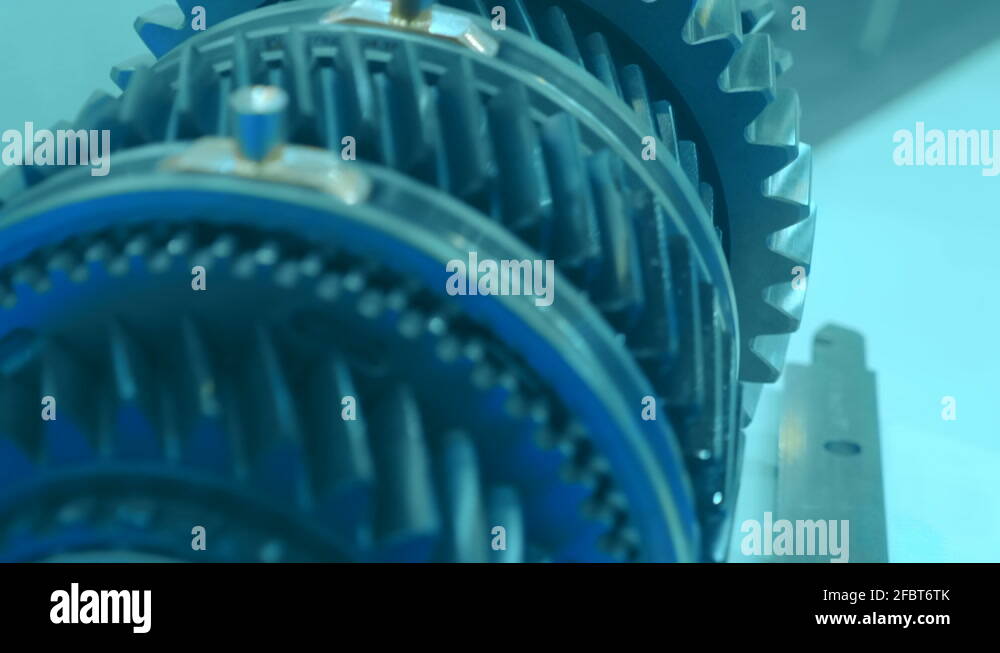 Many gears on the shaft as the main working part of the gear box Stock ...