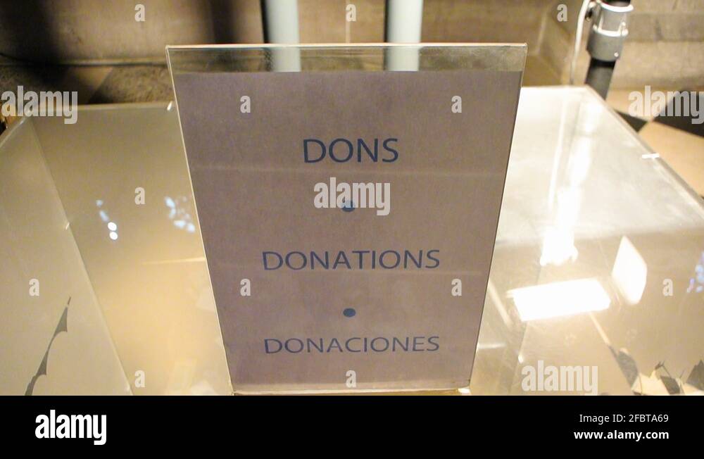 interior of the cathedral of Notre Dame de Paris donation box Stock ...