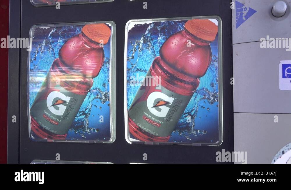 Gatorade Thirst Quencher drink purchased from vending machine 4k Stock ...