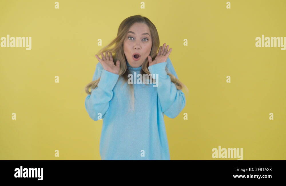 Surprised woman face. Close up of surprised girl face. Portrait of ...