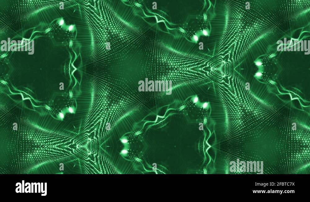 complex green composition of particles that form cells. 3d looped ...