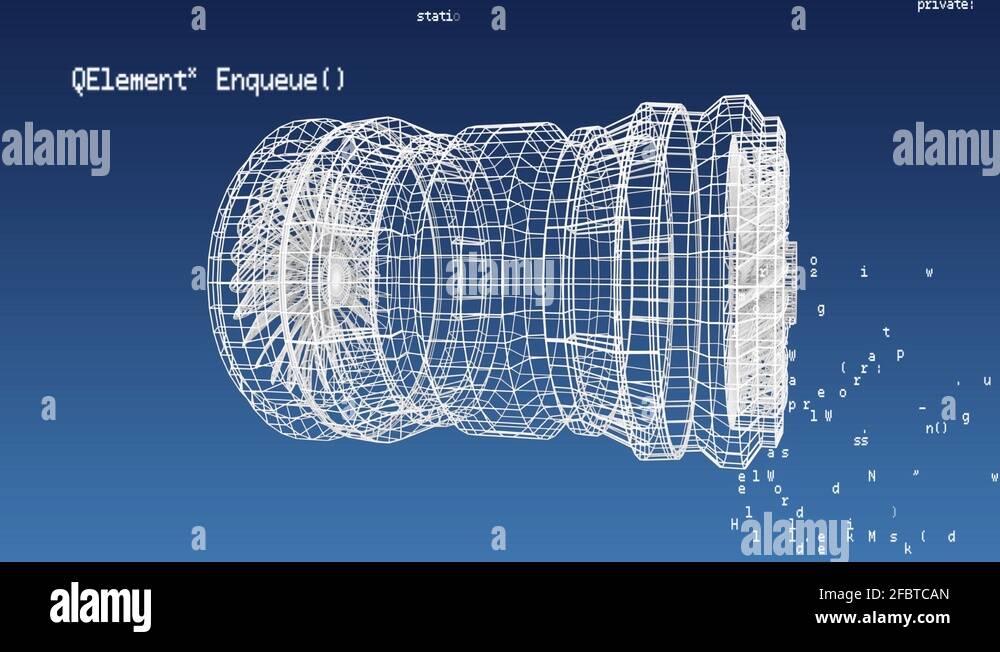 Revolving technical drawing of turbine on a blue background Stock Video ...