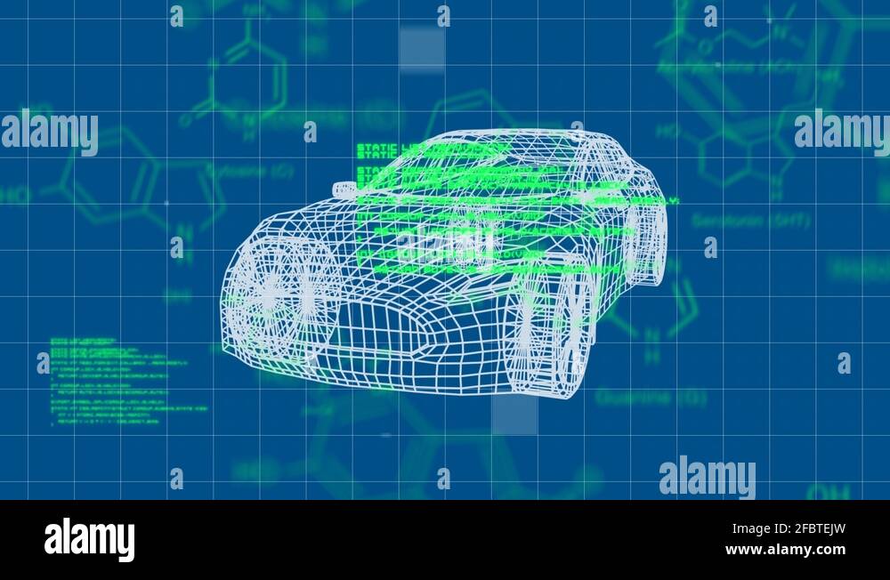3D model of a car with molecular structures Stock Video Footage - Alamy