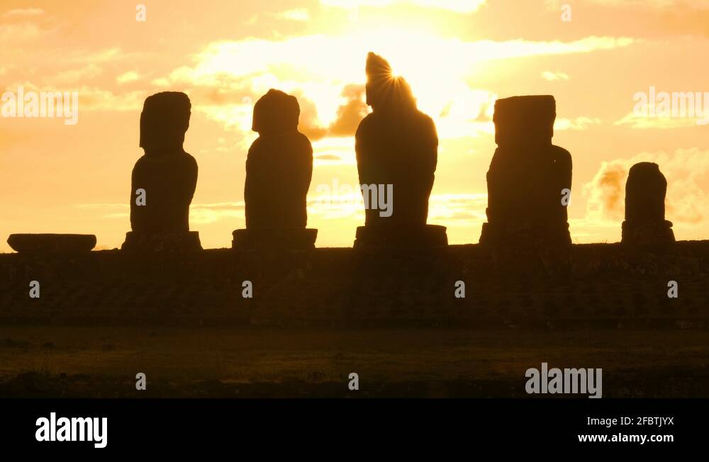 Row of moai statues on easter island Stock Videos & Footage - HD and 4K ...