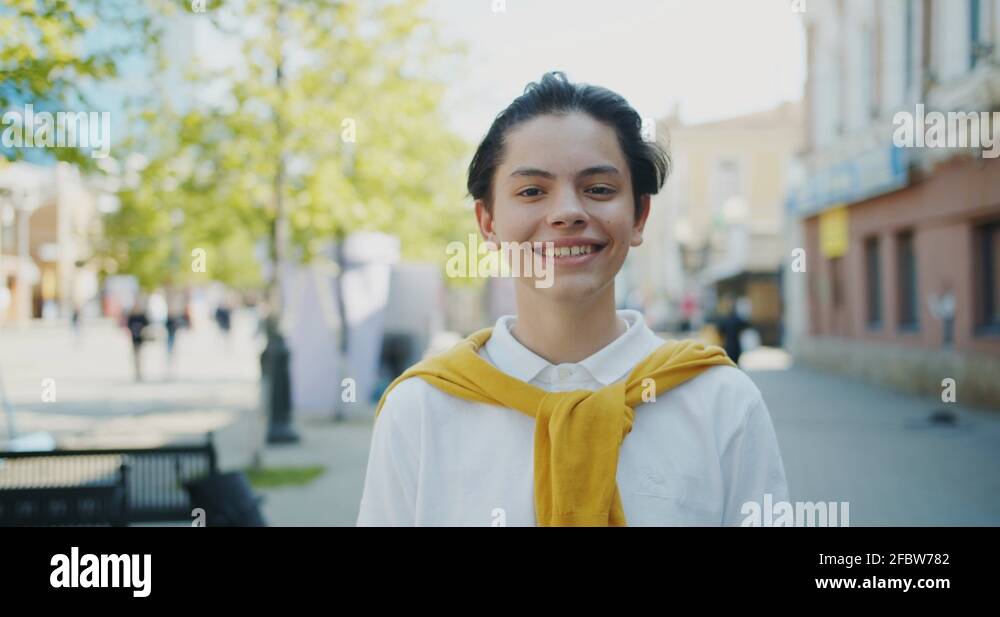 Portrait happy teenage kid smiling Stock Videos & Footage - HD and 4K ...