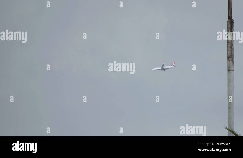 A Commercial Passenger Airplane Flying Through Istanbul Airspace In ...