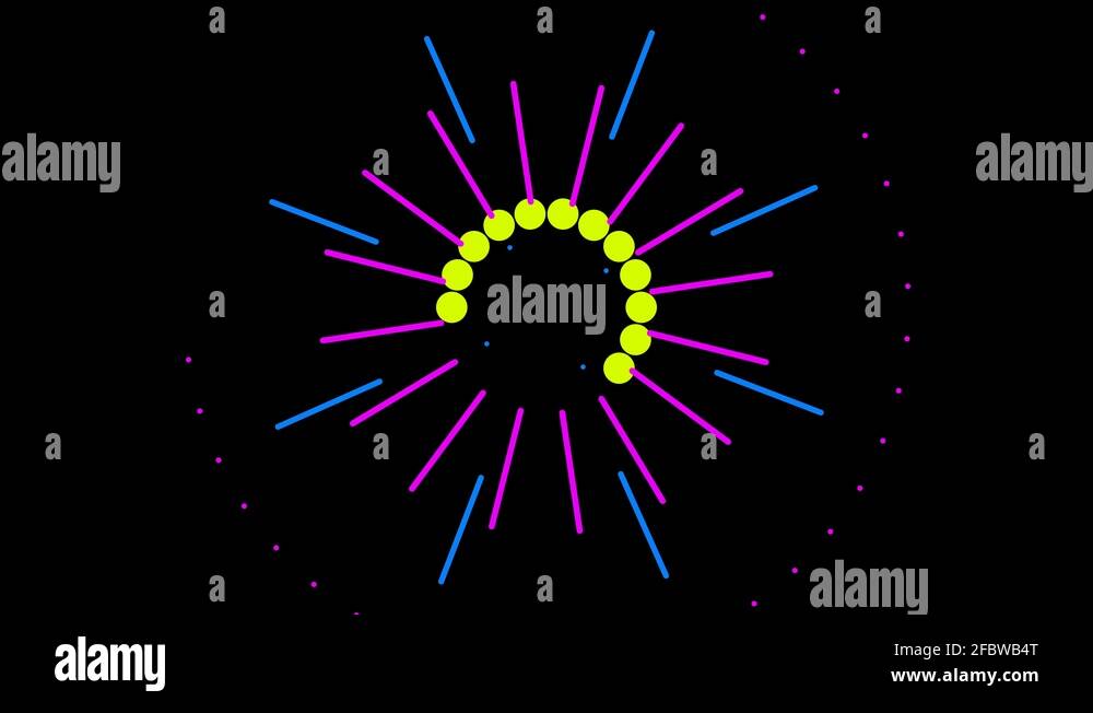 4k Retro Laser Beamer Show Animation of round forms in retro pastel ...