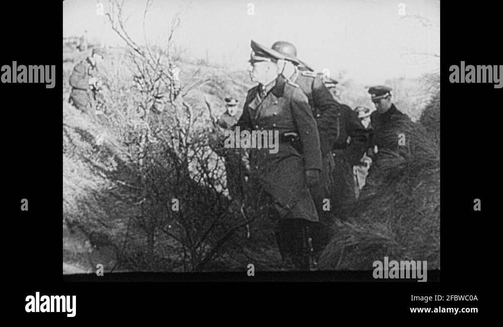1940s: Erwin Rommel and other Nazi officers walk in the uniforms on the ...