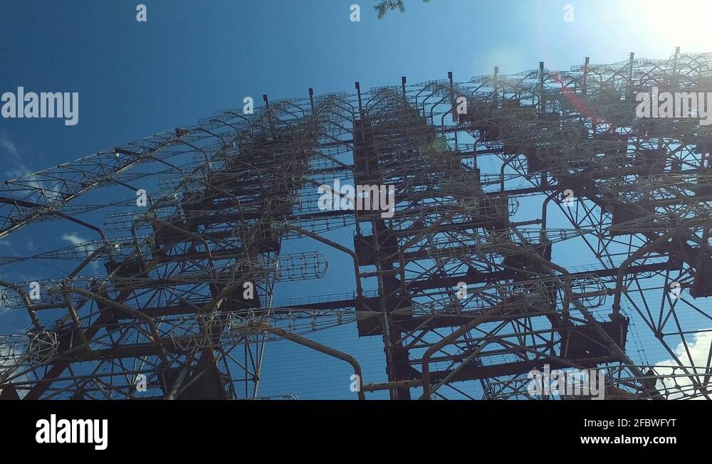 Chernobyl Duga Radar Array Russian Woodpecker Low Angle and Sun Flares ...