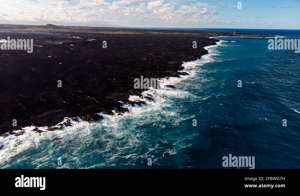 a cinemagraph or animated picture of kapoho bay after the 2018 lava ...