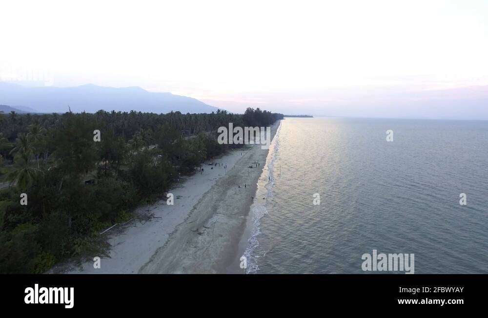 Beautiful Ariel View Of Kampung Pugu Beach Lundu Sarawak Stock Video ...