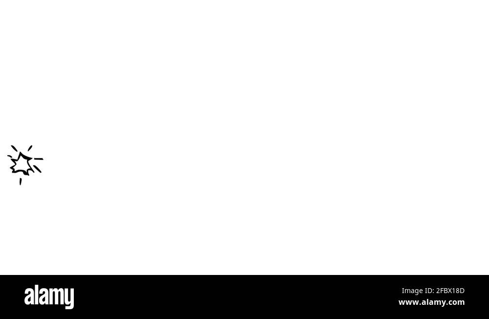 Batted Baseball Ball In Flight Drawing 2D Animation Stock Video Footage ...