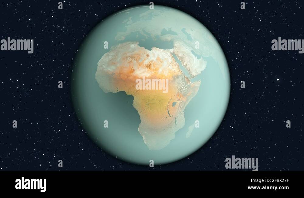 Earth dry planet rotating in space. 4k render animation footage. Loop ...