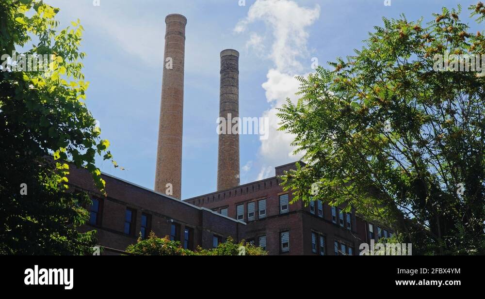 White smokestack red brick building Stock Videos & Footage - HD and 4K ...