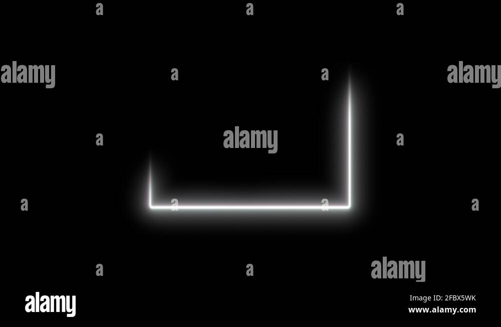 Neon glowing square with animation on transparent background Stock ...