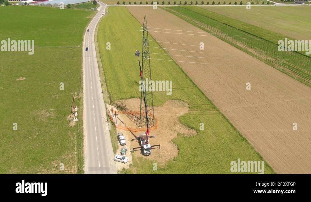 Electricity pylon maintenance Stock Videos & Footage - HD and 4K Video ...
