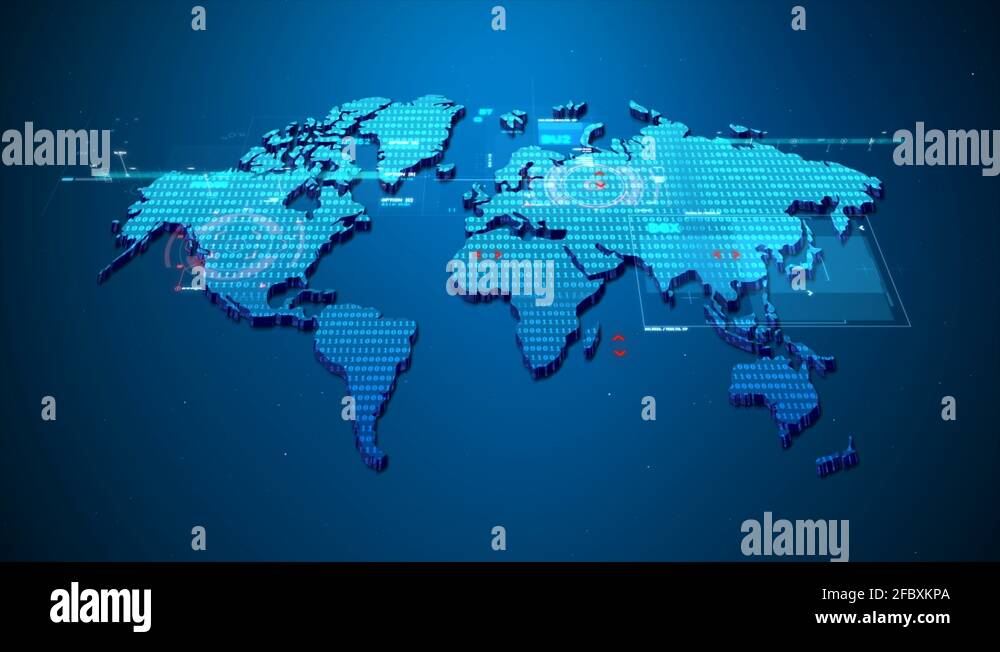 World map Futuristic user interface HUD Stock Video Footage - Alamy
