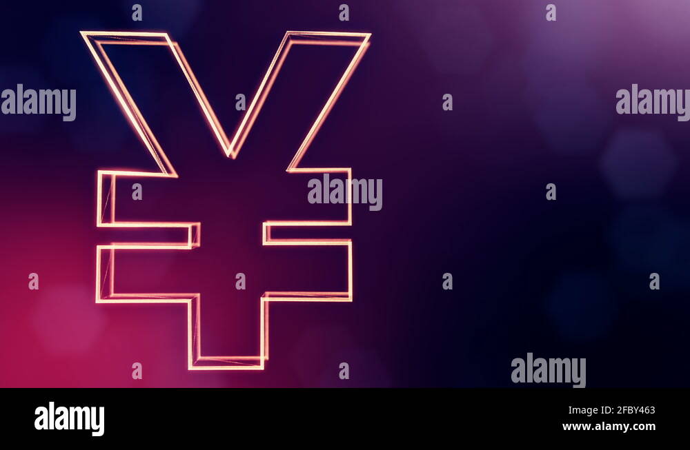 Animation icon or emblem of Japanese yen Logo. Background made of glow ...