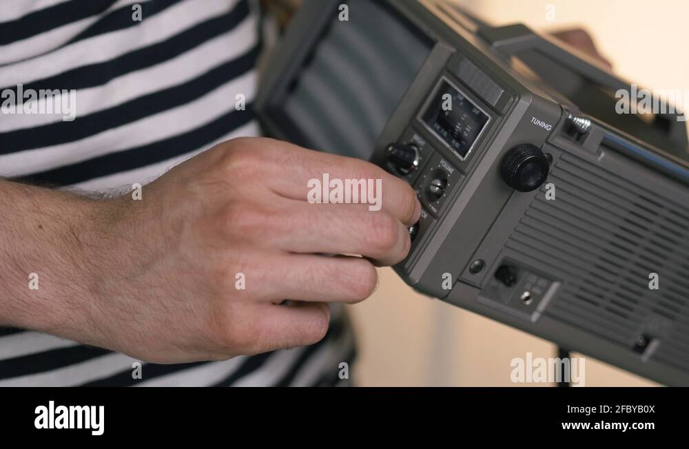 Trying to Make a Vintage Portable TV Set from the 80s Work Stock Video ...