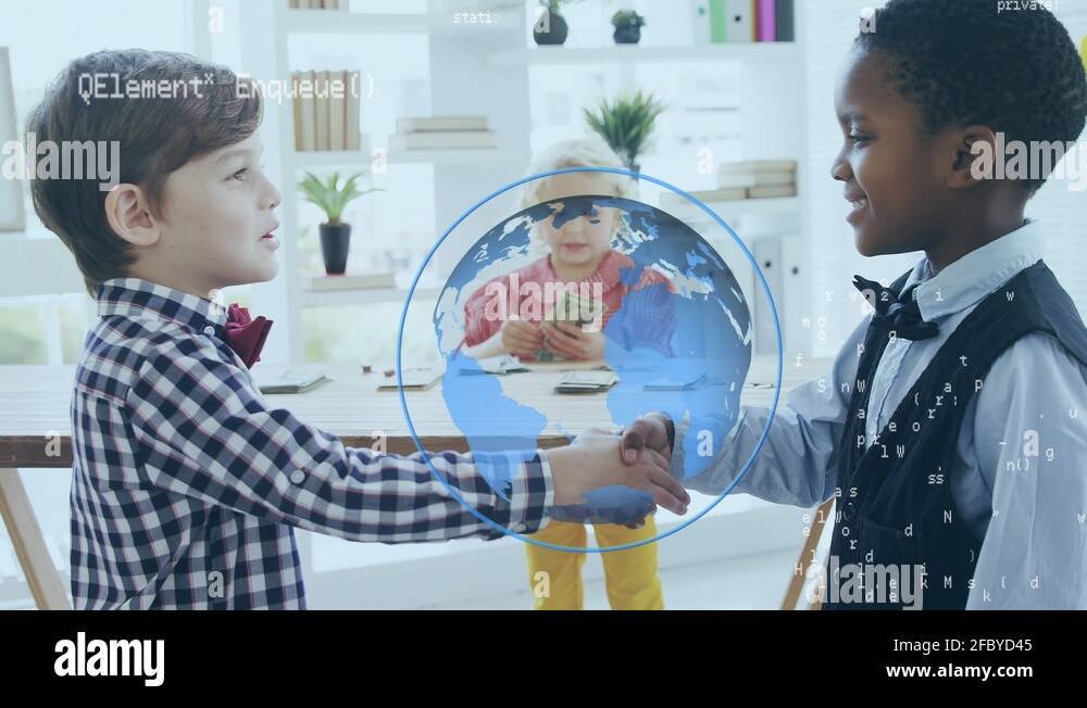 Two kids shaking hands Stock Video Footage - Alamy