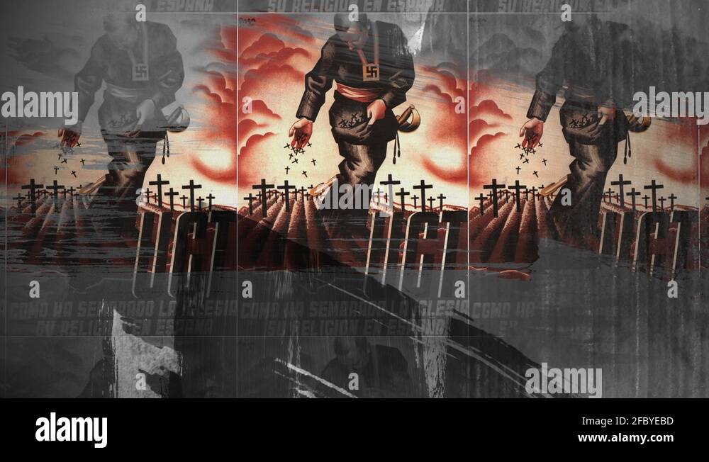 Propaganda posters of Spanish Civil War History Politics Stock Video ...