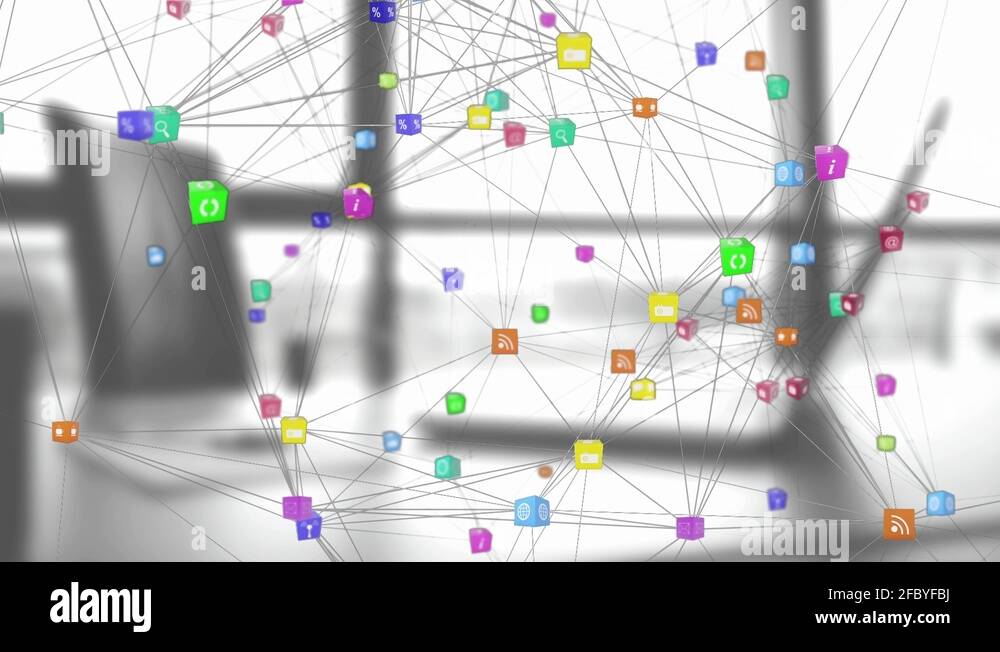 Internet symbols shaped into a globe Stock Video Footage - Alamy