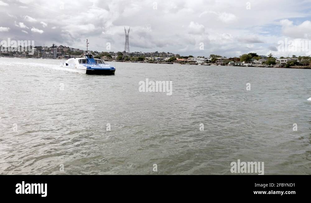 Brisbane City Cat Ferry sails into Teneriffe terminal Stock Video ...