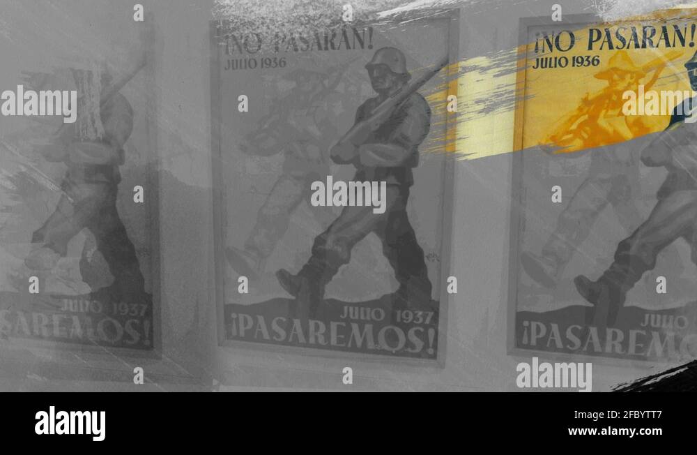 Propaganda posters of Spanish Civil War History Politics Stock Video ...