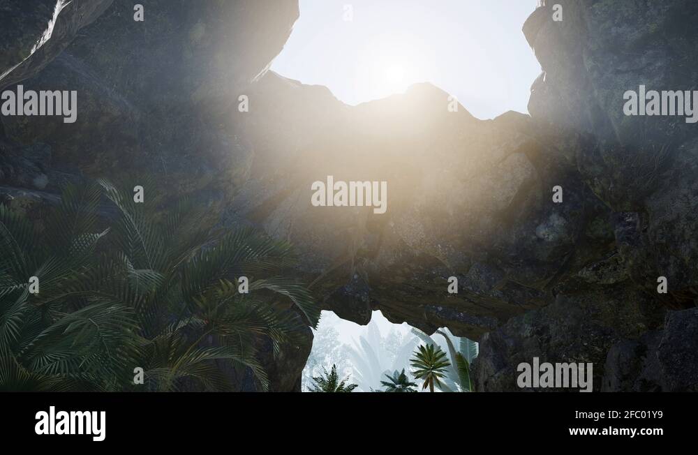 Sunlight through the chimney cave in Thailand Stock Video Footage - Alamy