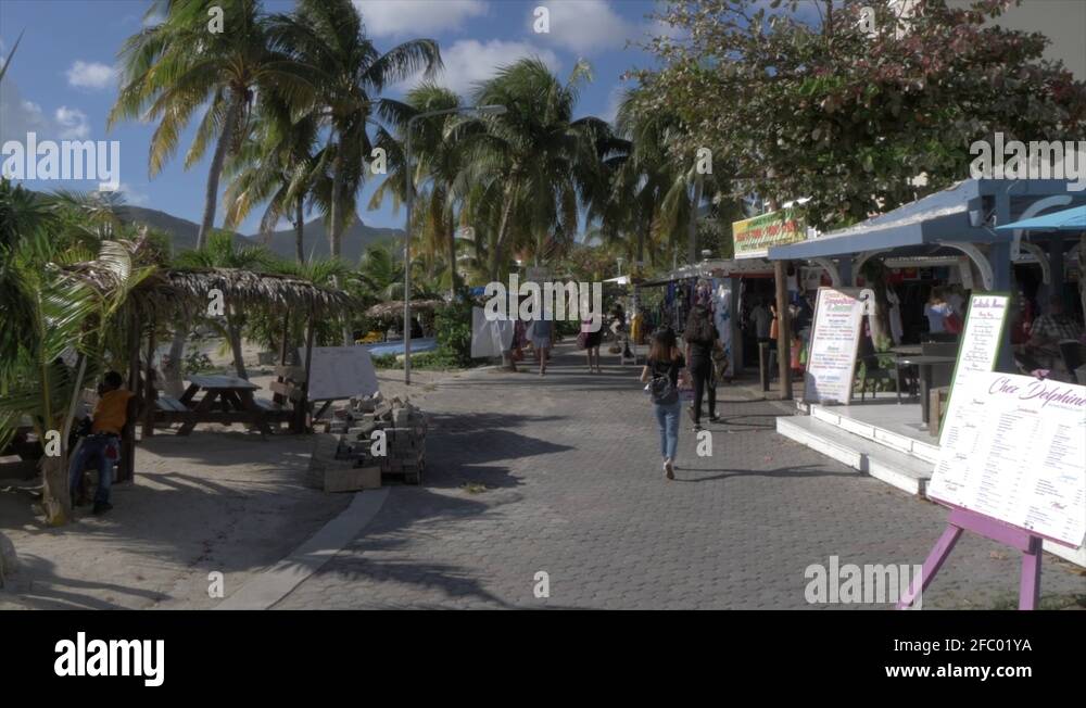 Beachside shops and bars of Philipsburg, Philipsburg, St. Maarten ...