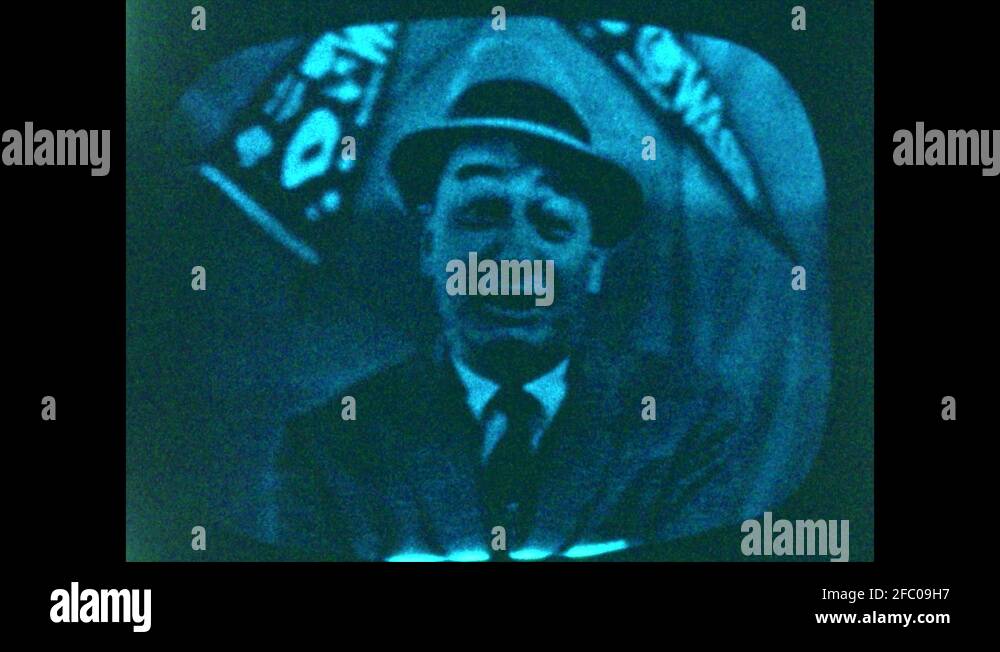 1960s: Commercial for Gillette razors on black & white TV. Title cards ...