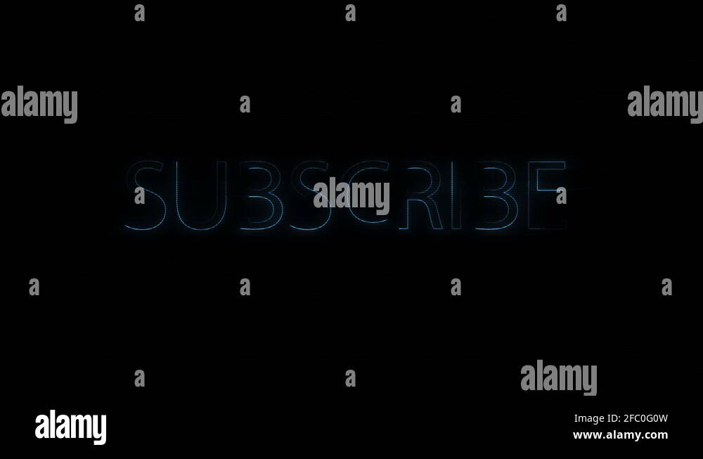 Animation of Subscribe button. Glowing blue neon word Stock Video ...
