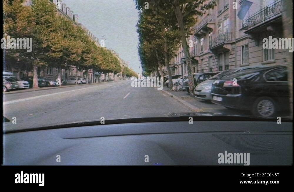 VHS tape film car driving with soccer fans Stock Video Footage - Alamy