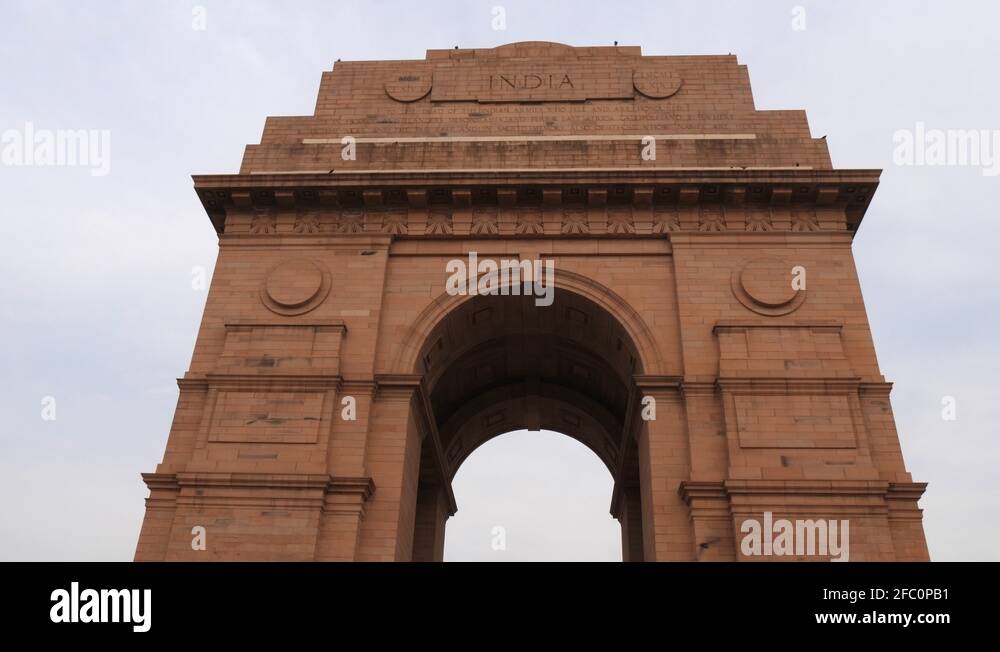 low angle close zoom in on the top of india gate in delhi- 4K 60p Stock ...