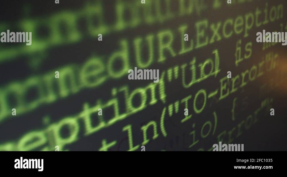 Close Up Computer Screen Display Hacker Code Sequence Stock Video Footage Alamy