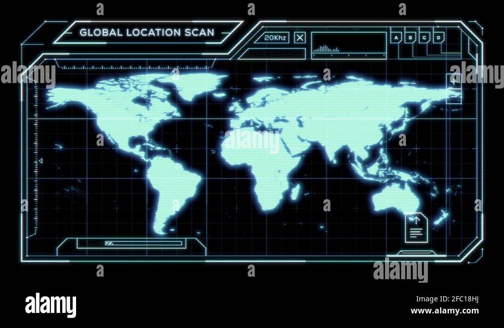 Heads Up Display - Holographic Interface of an Earth Scan Stock Video ...