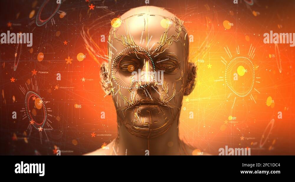 Advanced Bionic Robot Head Slowly Moving Forward - 3D 4K Animation Loop ...