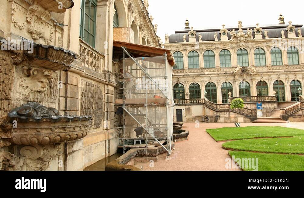 Woman restores an ancient architectural structure, reconstruction of ...