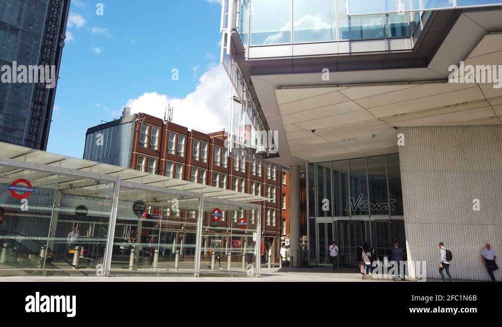 Static shot of the London News building alongside a London Underground ...